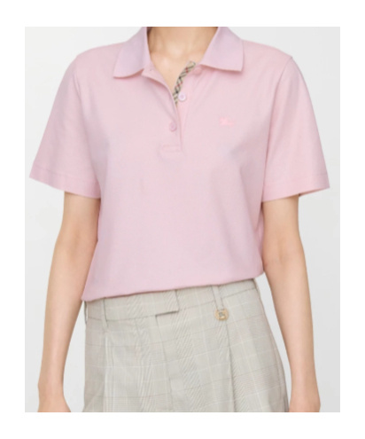 BURBERRY Burberry Slim Fit Stretch Cotton Piqué Polo Shirt with Archive Beige Check Lining
